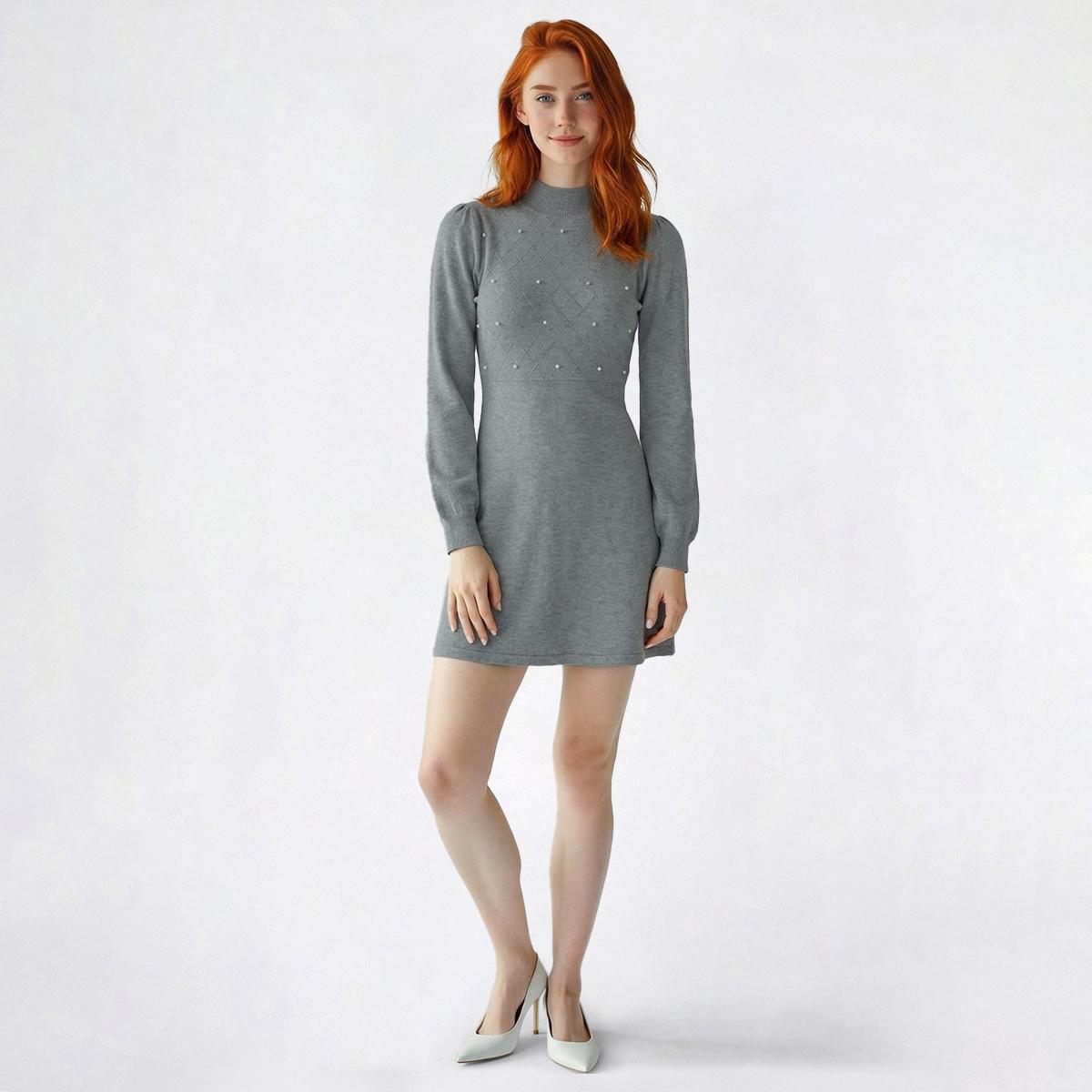 Click here for Juniors Crystal Doll Pearl Balloon Sleeve Mock Nec... prices